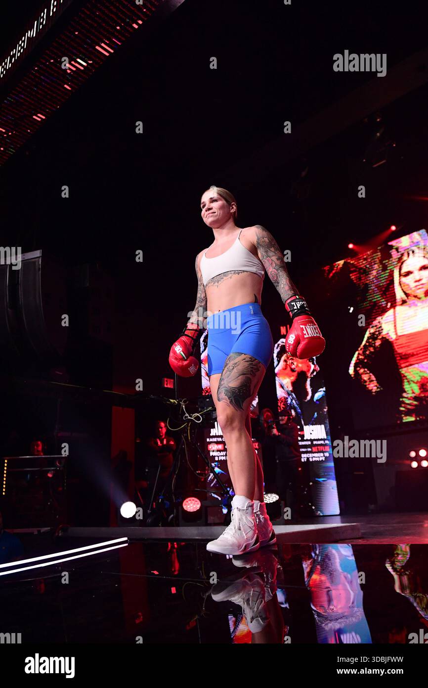 Leila Beaudoin during an open workout at the LIV Night Club, Miami ...