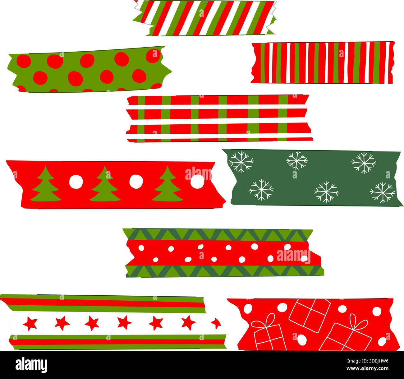 Festive red washi tape hi-res stock photography and images - Alamy