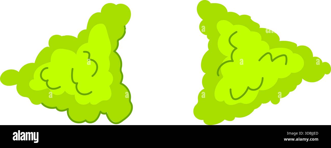 Green curly shapes representing air movement or bad odor Stock Vector ...