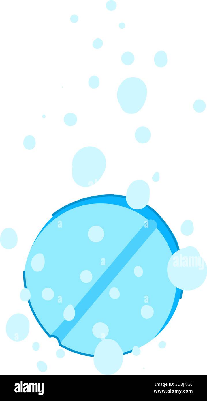Effervescent tablet dissolving with fizzing bubbles Stock Vector Image ...