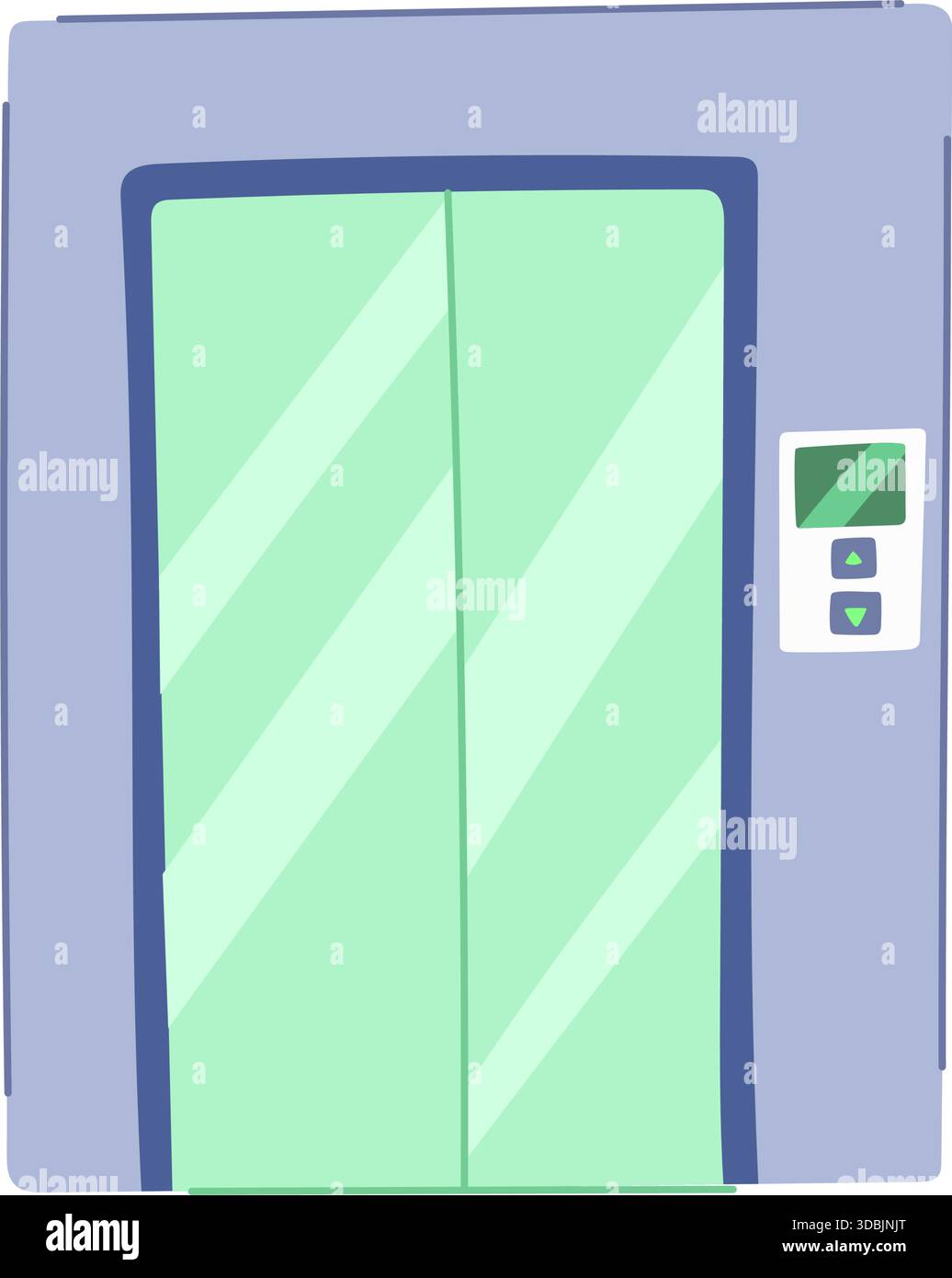 Elevator doors and call buttons for vertical transport Stock Vector ...