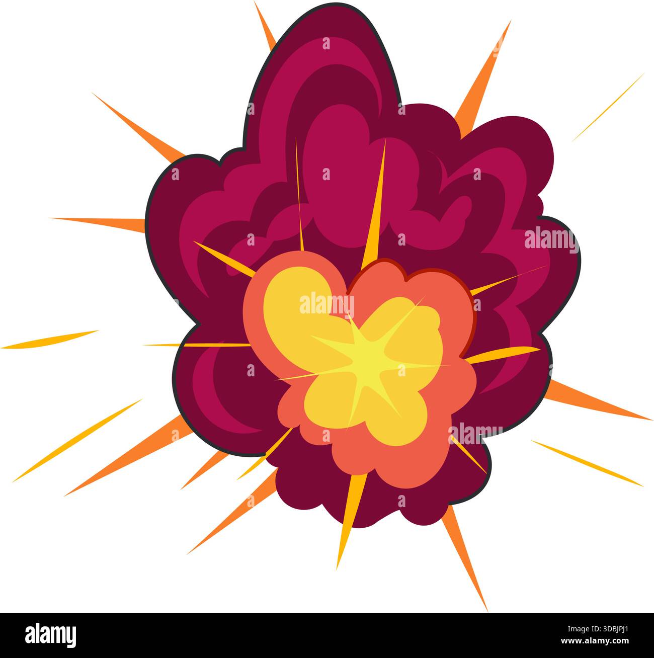 Cartoon explosion graphic creating a powerful blast effect Stock Vector ...