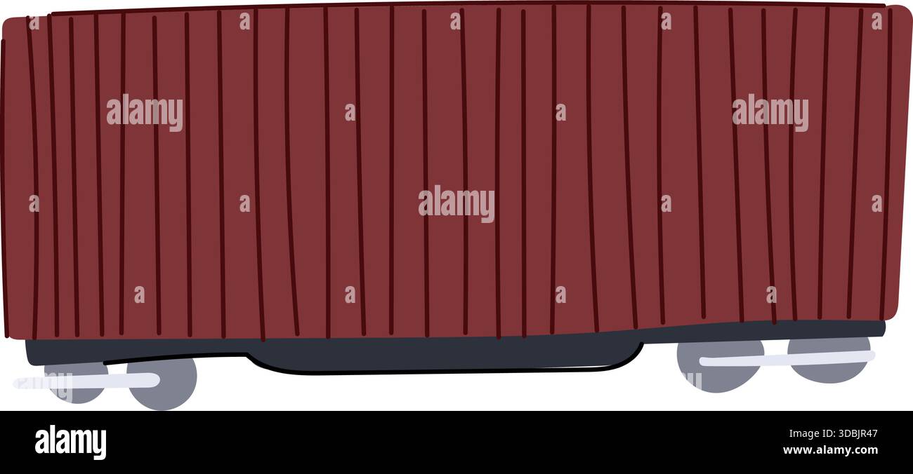 Freight train wagon transporting cargo for logistics industry Stock ...