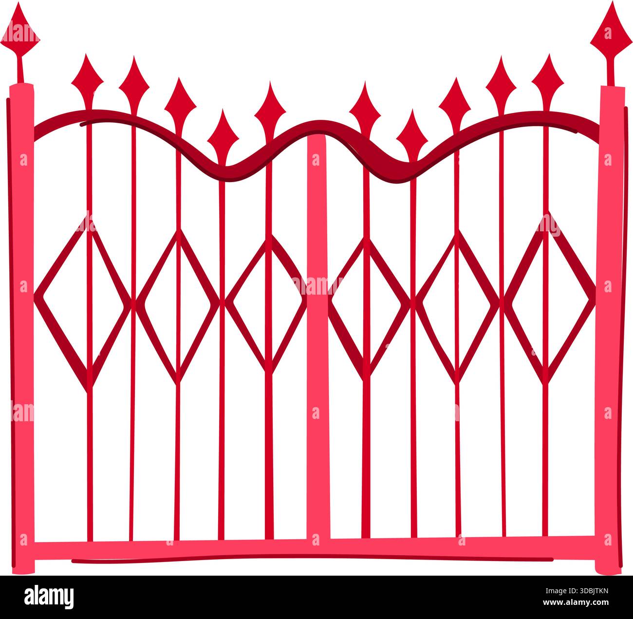 Red ornate metal gate illustrating security and entrance Stock Vector ...