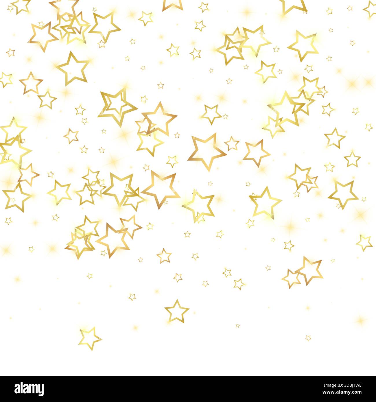 Golden stars falling on Cut Out Stock Images & Pictures - Alamy
