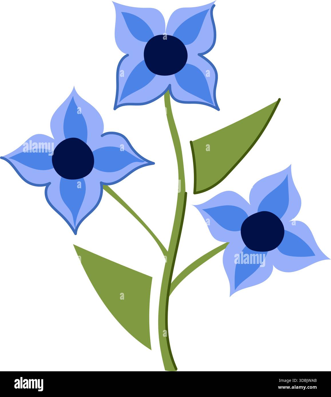 Vibrant composition of blue flowers Cut Out Stock Images & Pictures - Alamy