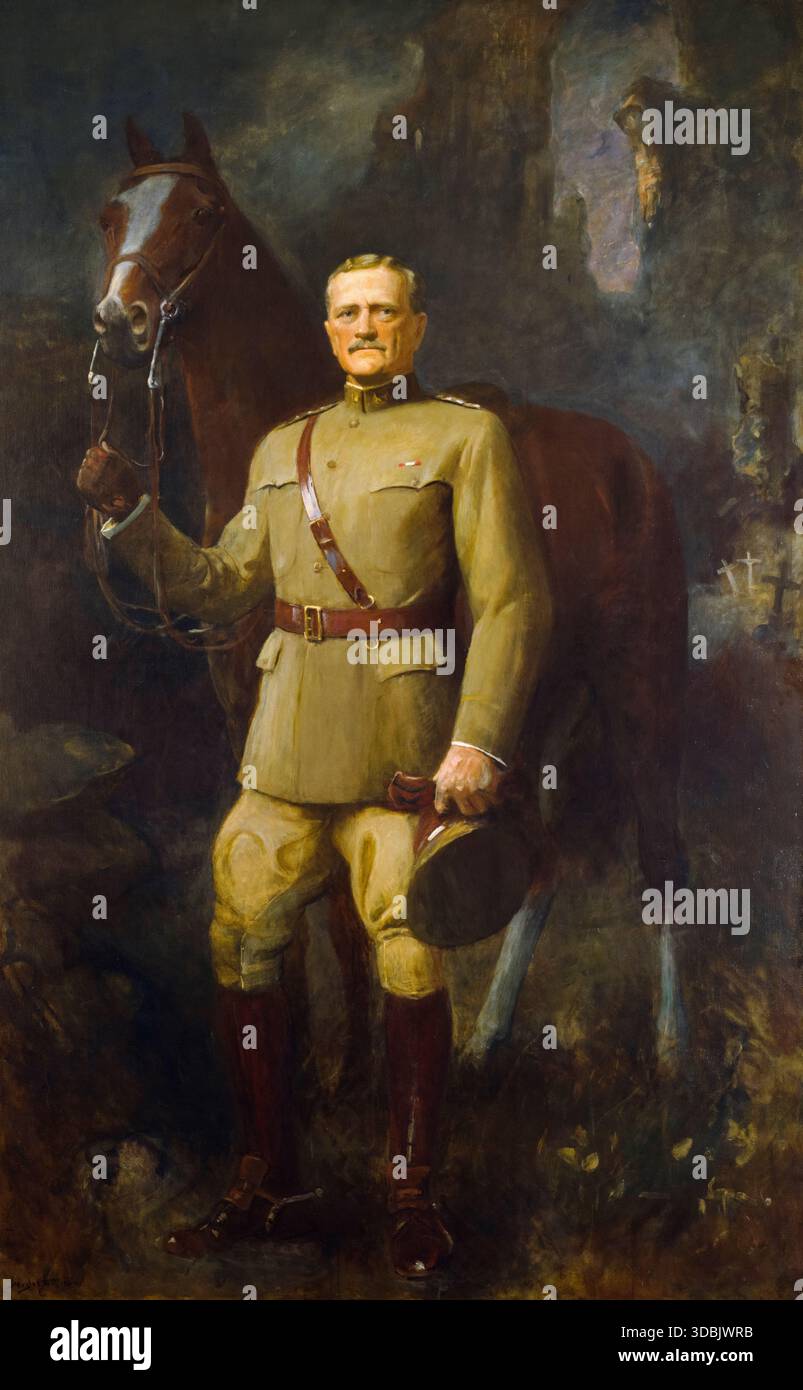 General Pershing. Portrait painting of John Joseph Pershing (1860-1948 ...