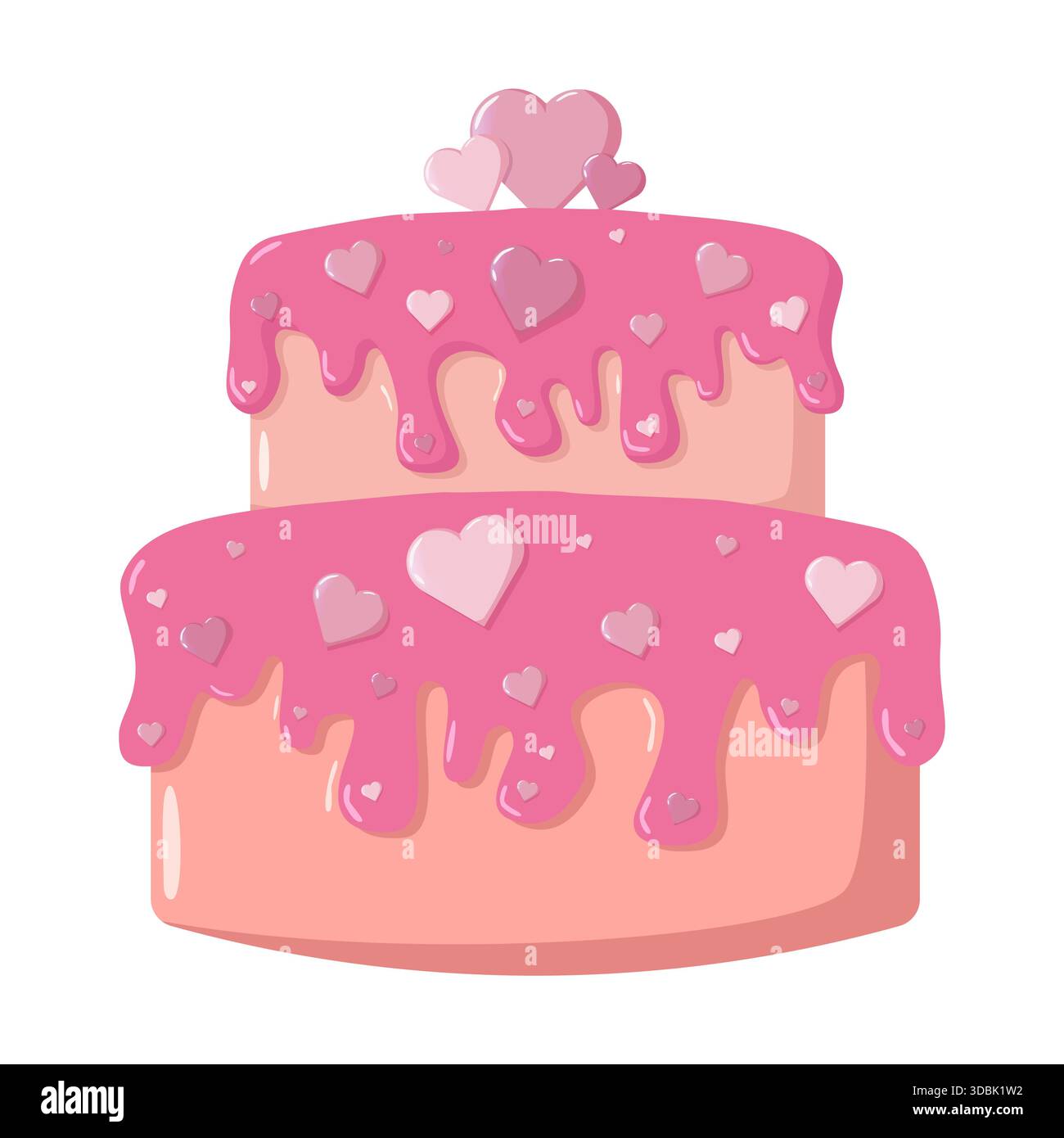Pink drip icing cake Stock Vector Images - Alamy