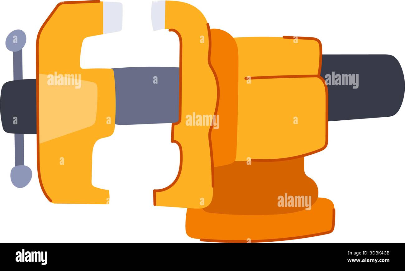 Yellow machine vice tool for workshop and industrial tasks Stock Vector ...