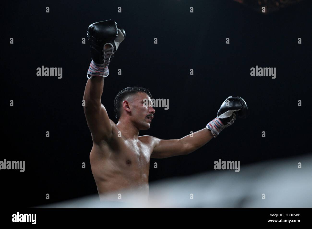 Callum Peters celebrates his win over Cody Beekin during their ...