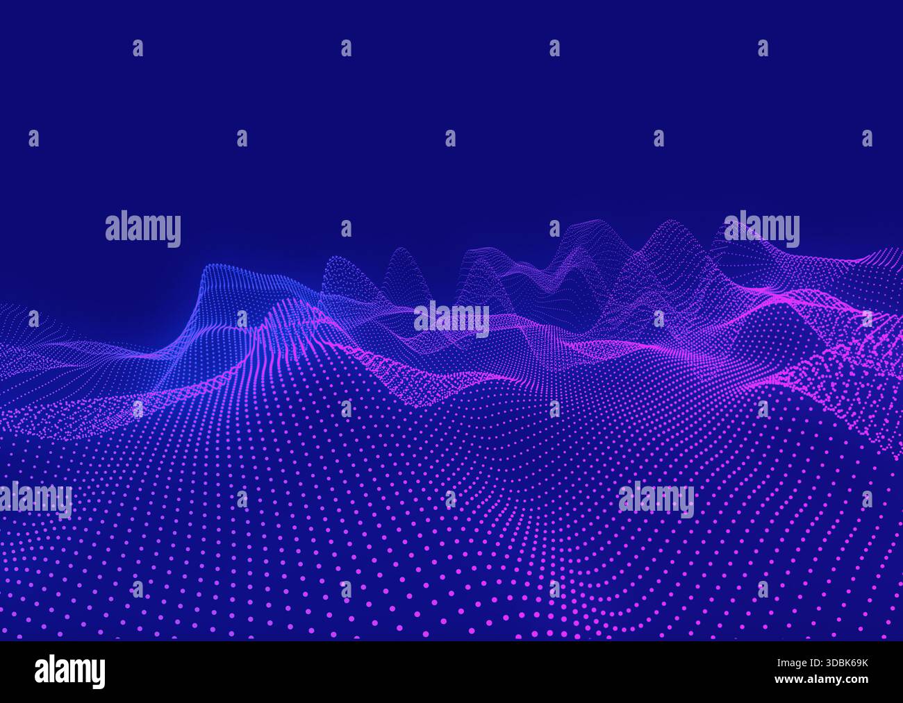 Abstract technology background showing a network grid of dots forming a ...