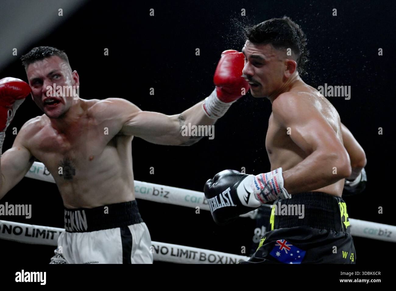 Callum Peters in action against Cody Beekin during their Australian ...