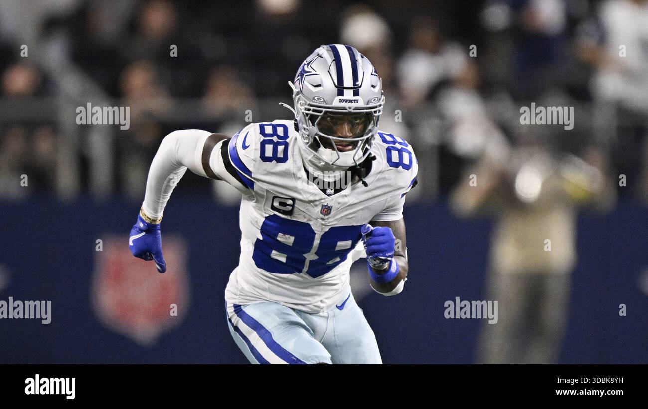 Dallas Cowboys wide receiver Ceedee Lamb runs a route during an NFL ...