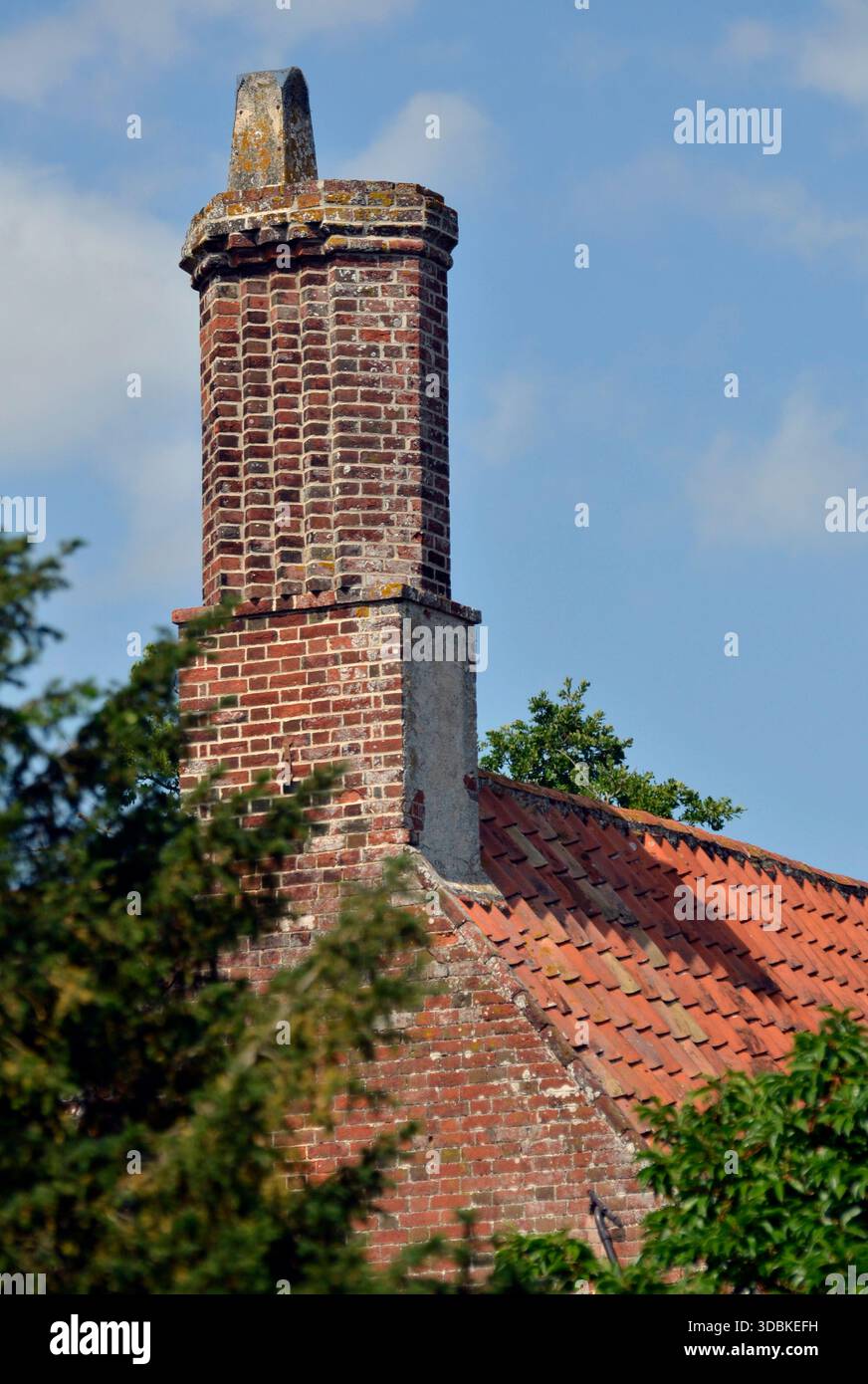unusual brick built chimney hadleigh suffolk england Stock Photo - Alamy