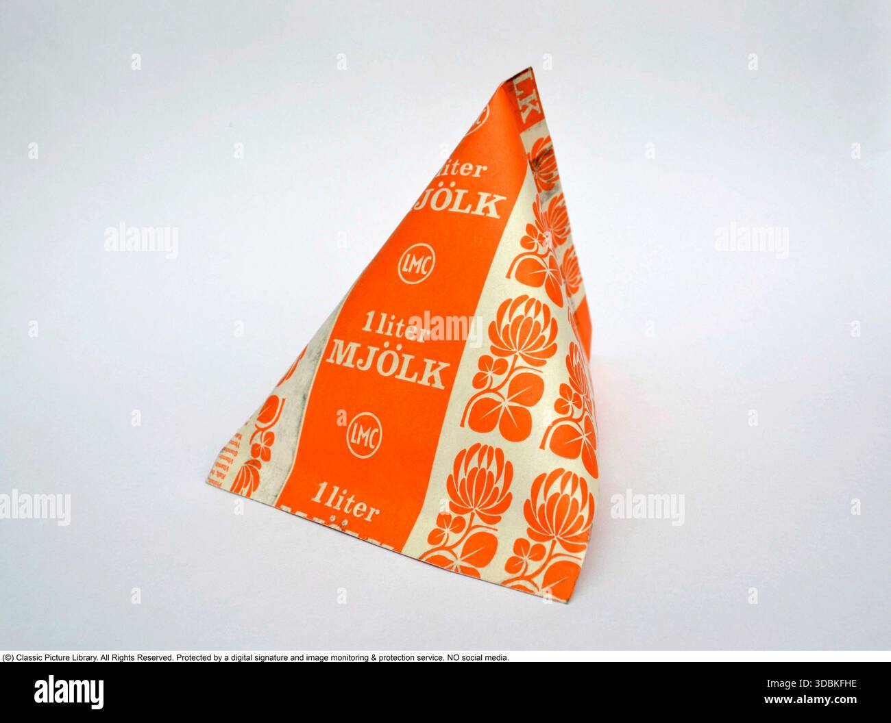 The first Tetra Pak carton – a tetrahedron patented by Ruben Rausing ...