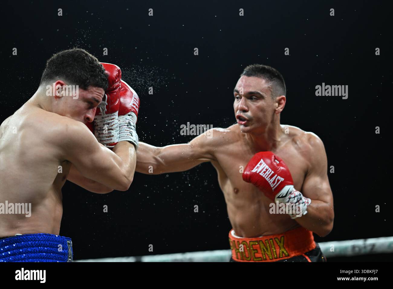 Australian boxer Tim Tszyu in action against United States boxer ...