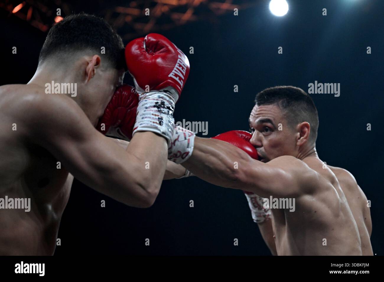 Australian boxer Tim Tszyu in action against United States boxer ...
