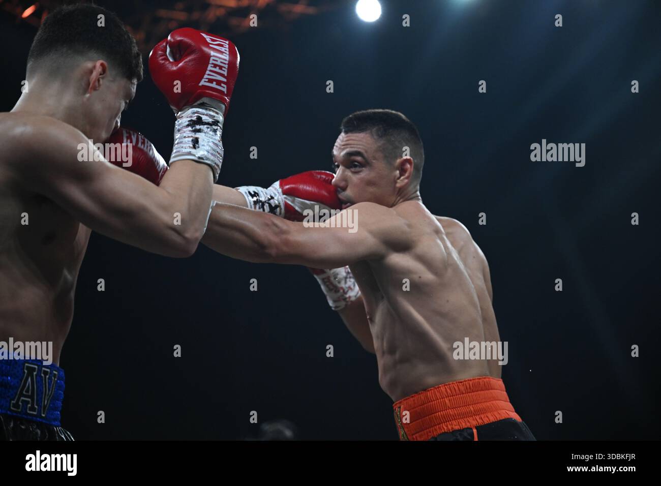 Australian boxer Tim Tszyu in action against United States boxer ...