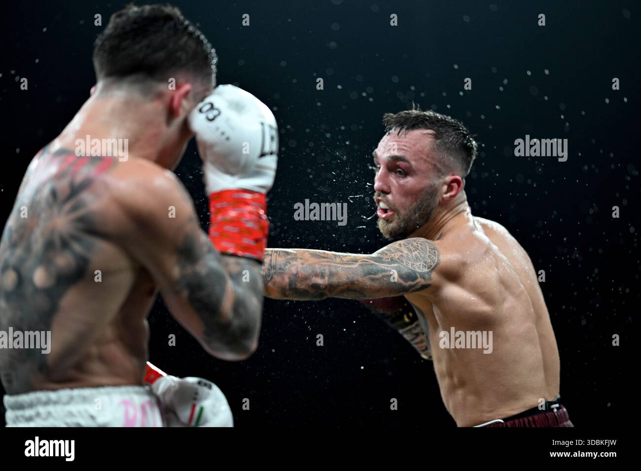 Sam Goodman in action against Tyler Blizzard during their fight at the ...