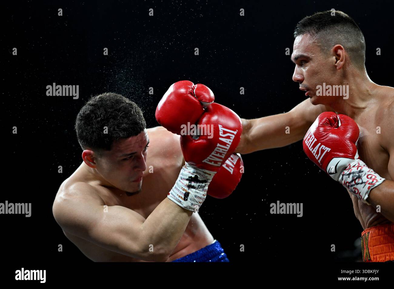 Australian boxer Tim Tszyu in action against United States boxer ...