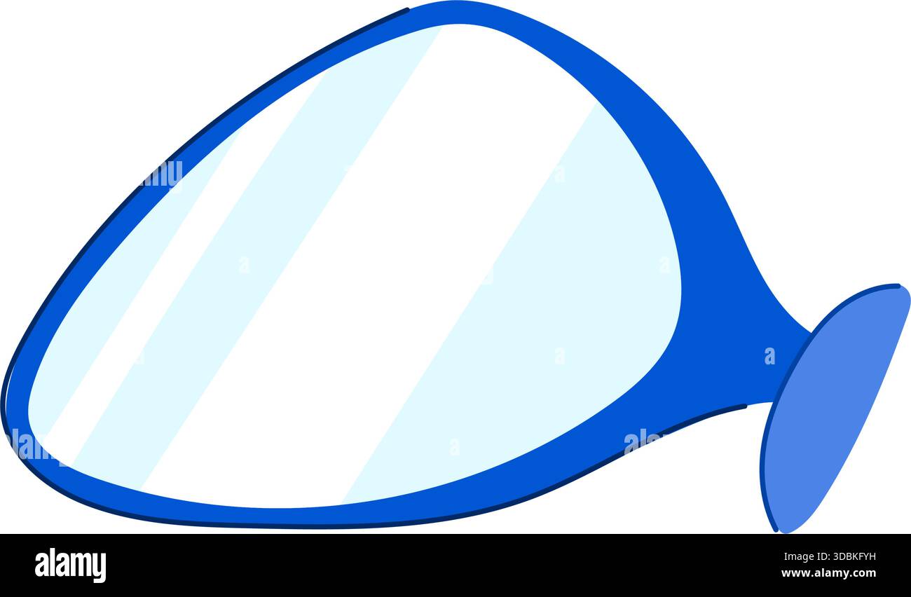Blue side mirror representing vehicle driving and safety awareness ...