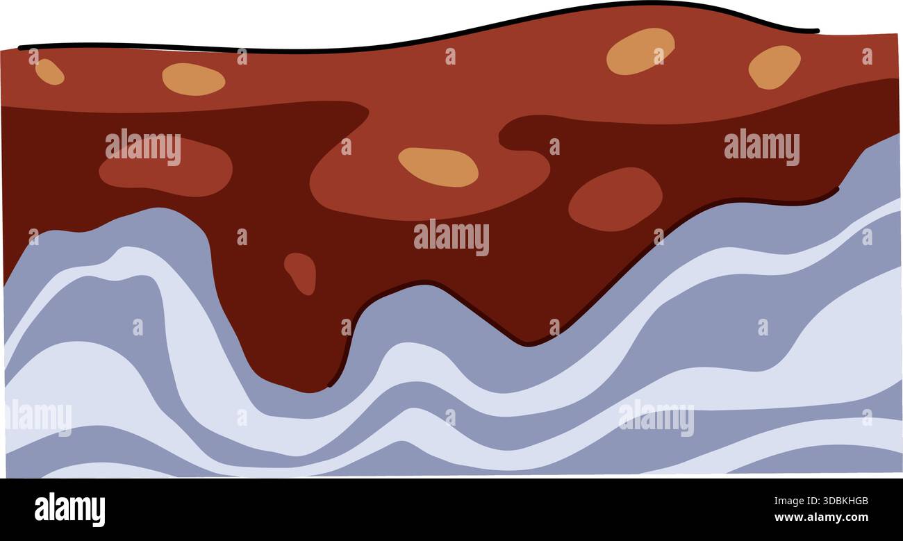 Soil layers cross section showing earth geology structure Stock Vector ...