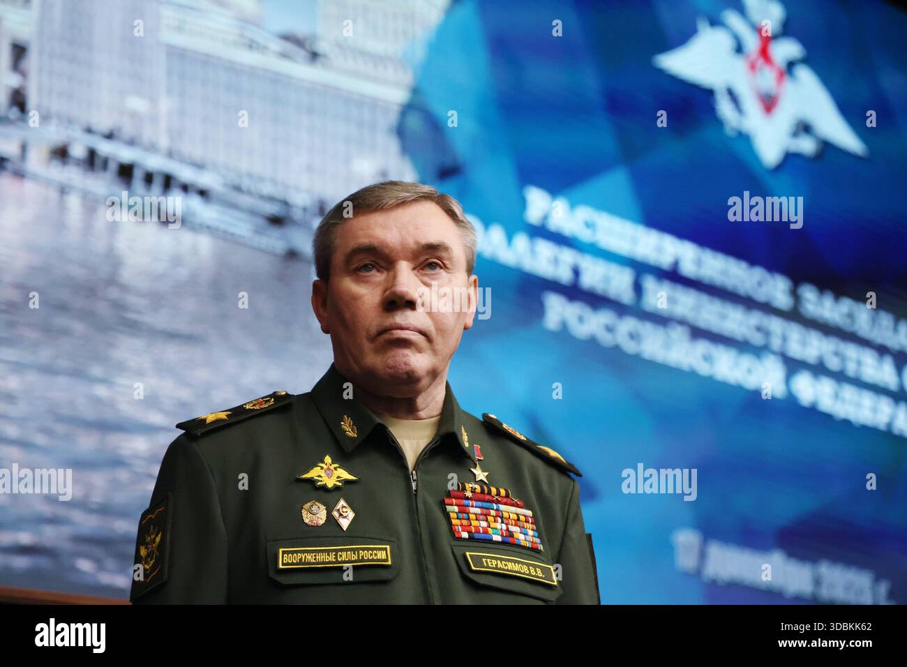 Russian Chief of General Staff Gen. Valery Gerasimov attends the annual ...