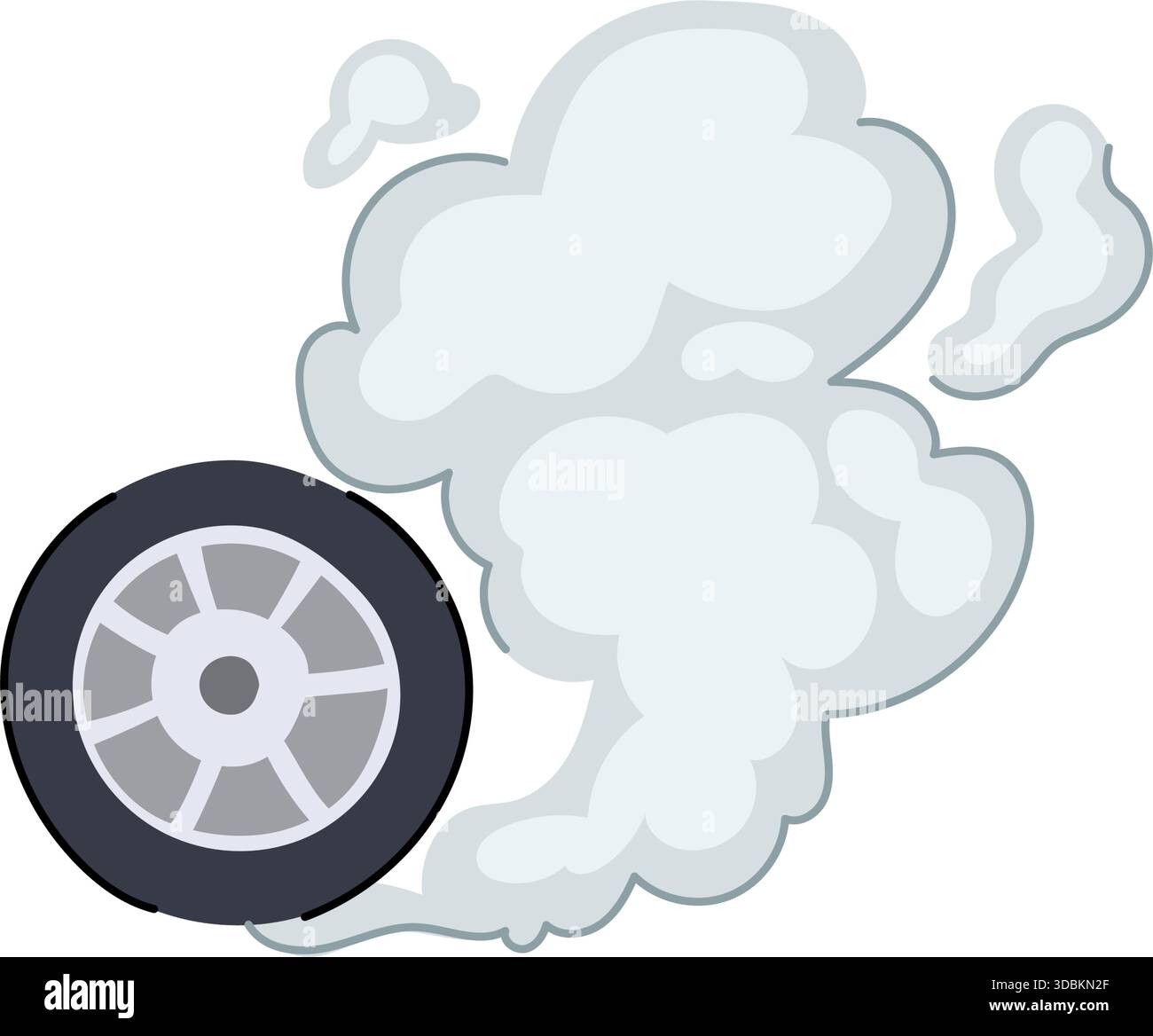 Car wheel generating tire smoke burn out effect Stock Vector Image ...