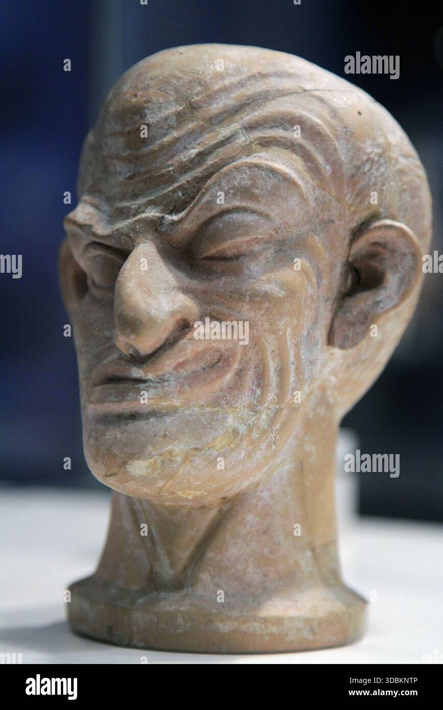 Figurine of a Man with Dwarfism and hydrocephalus.terracotta from ...
