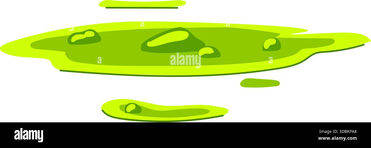 Toxic green puddle spill liquid cartoon illustration Stock Vector Image ...