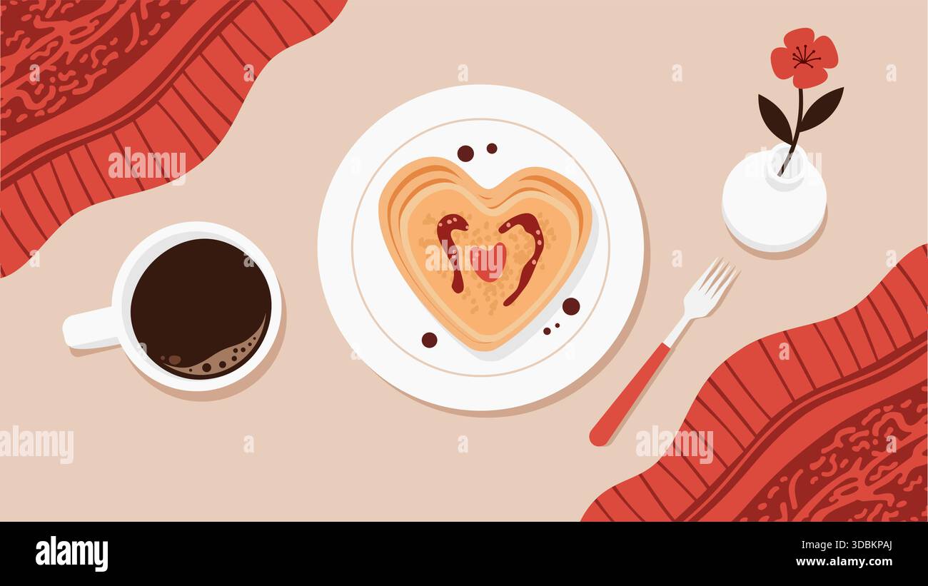 Romantic breakfast espresso cup Stock Vector Images - Alamy