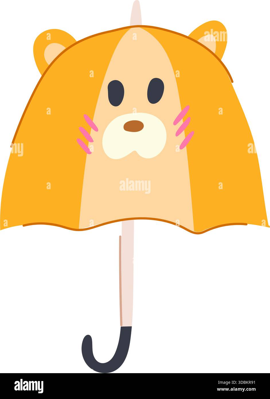 Cute animal face umbrella protecting from rain weather Stock Vector ...