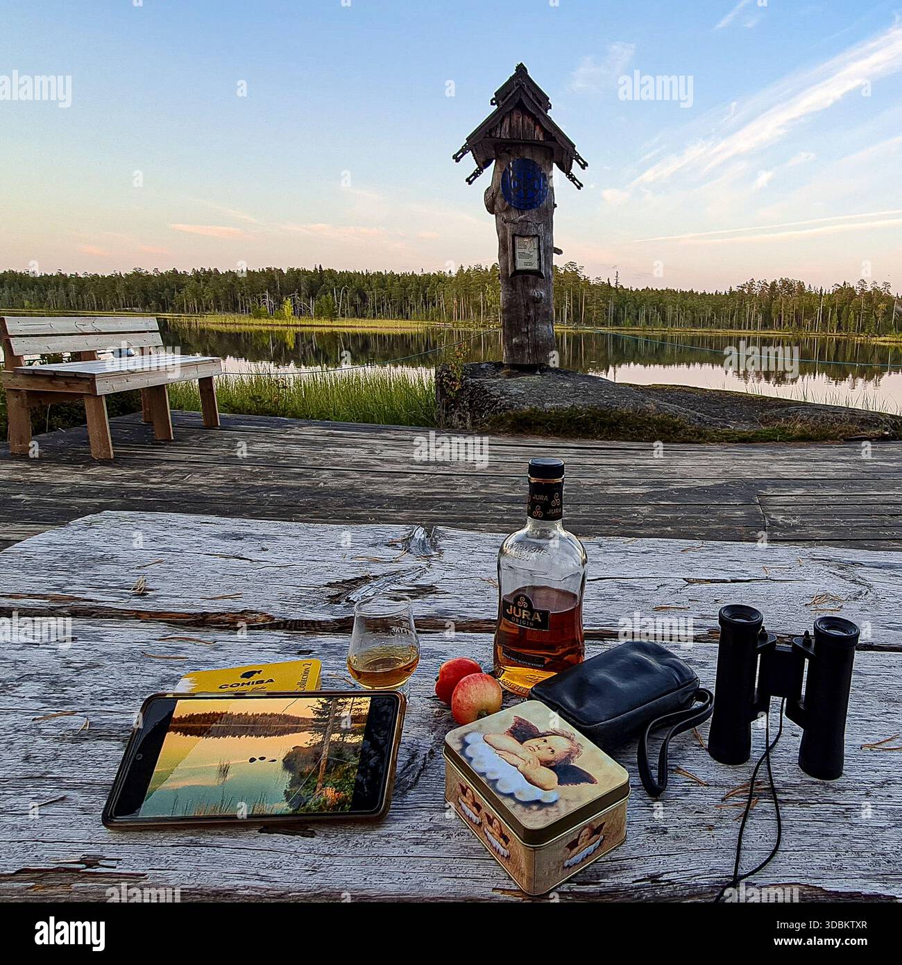 Still life at Lake Virmajärvi, easternmost point of Finland and the ...