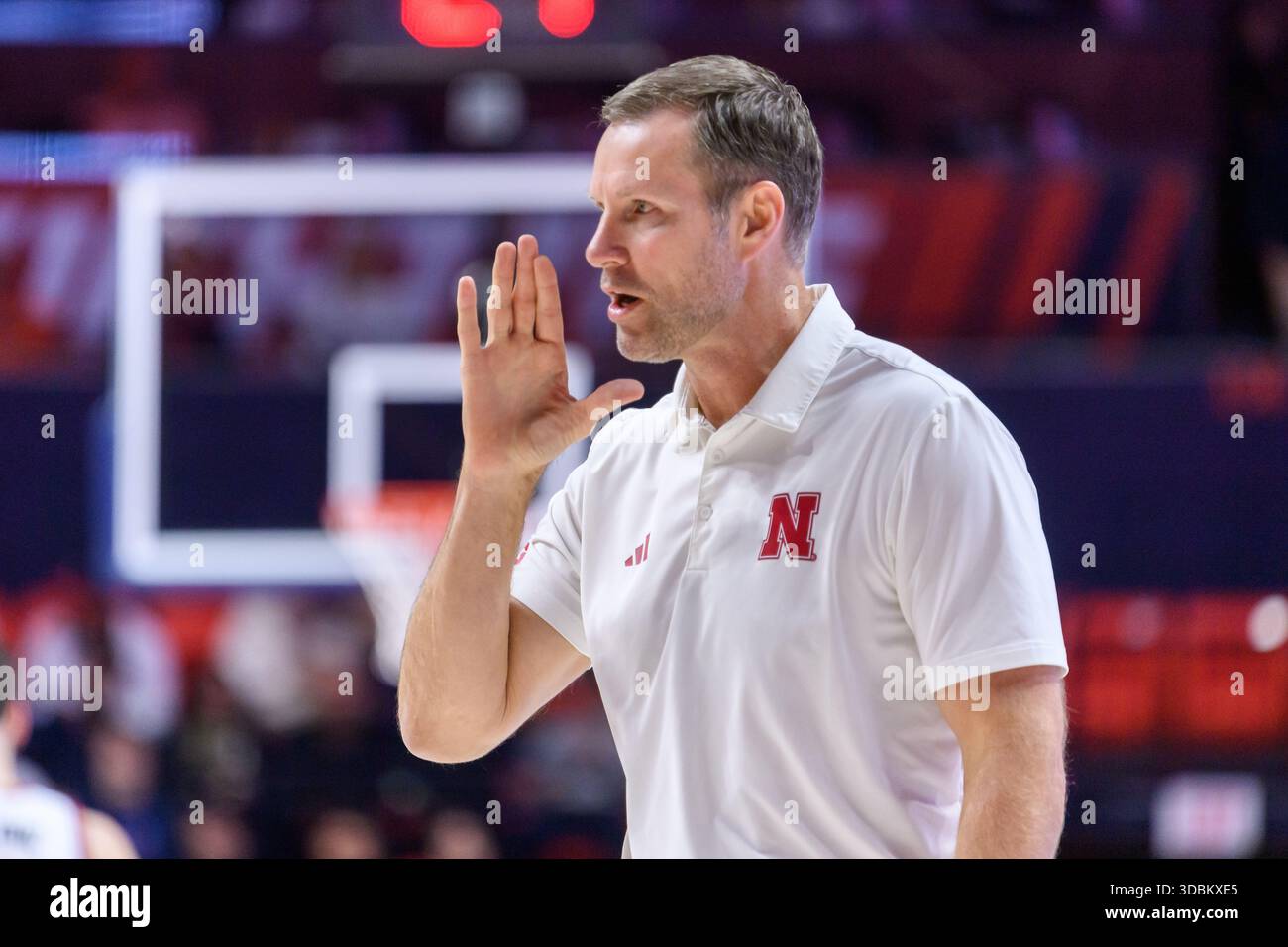 Nebraska head coach Fred Hoiberg during an NCAA college basketball game ...