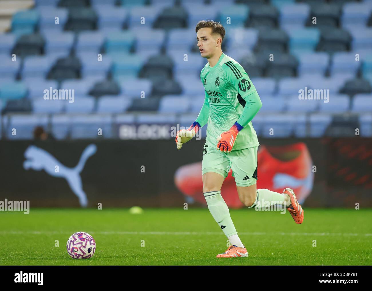 Manchester, UK. 16th Dec, 2025. Sergio Mestre of Real Madrid Castilla ...