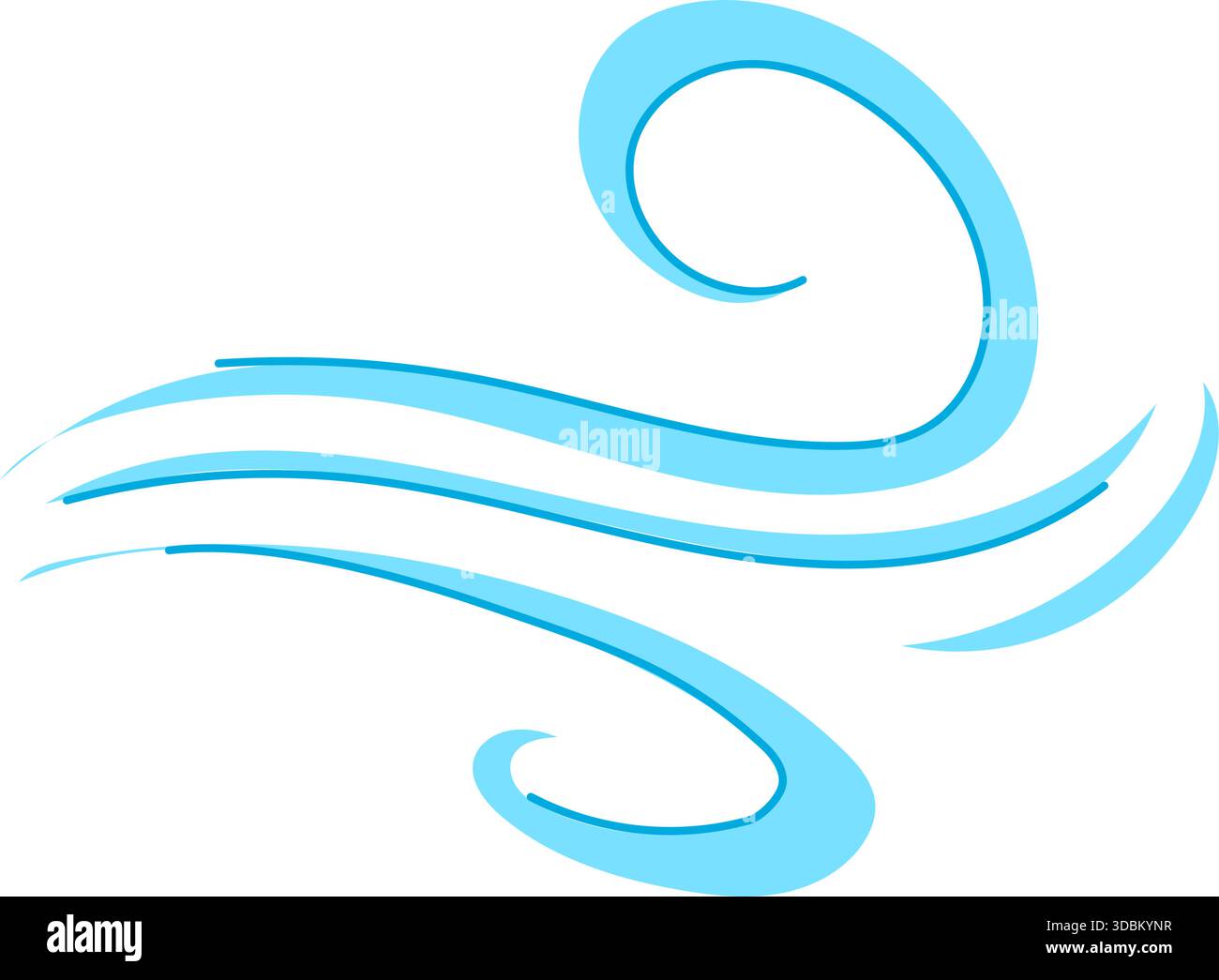 Stylized blue wind icon representing air movement concept Stock Vector ...