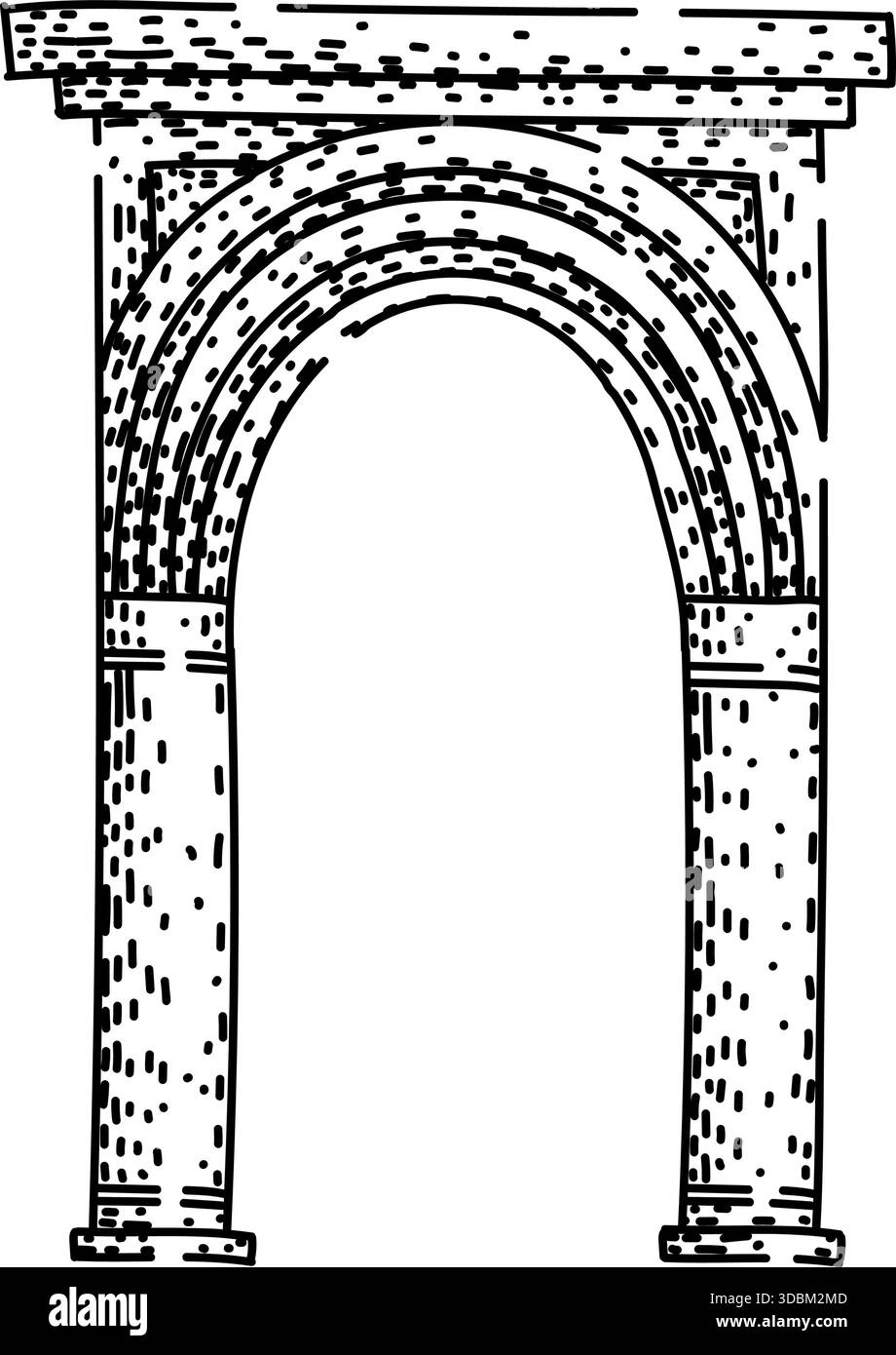Ancient roman arch drawing architectural monument concept Stock Vector ...