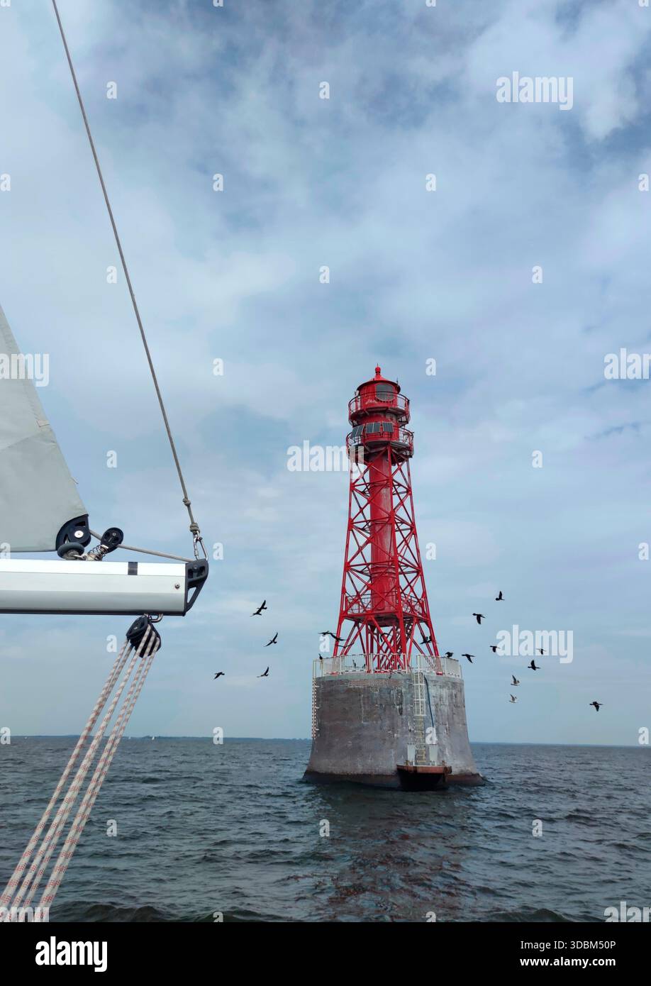 Lattice mast beacon Stettiner Haff Stock Photo - Alamy