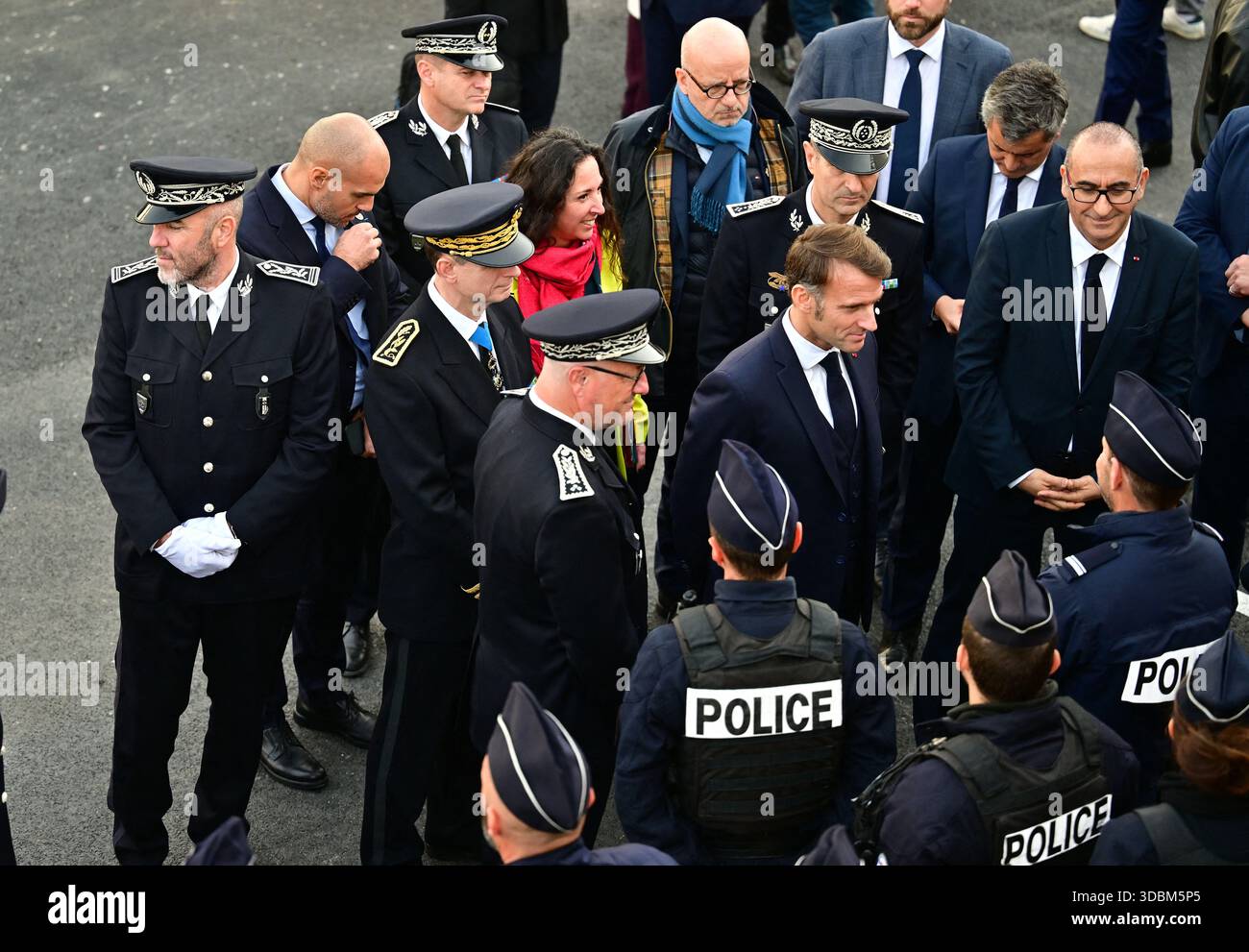 The President of the French Republic, Emmanuel Macron and Laurent Nunez ...