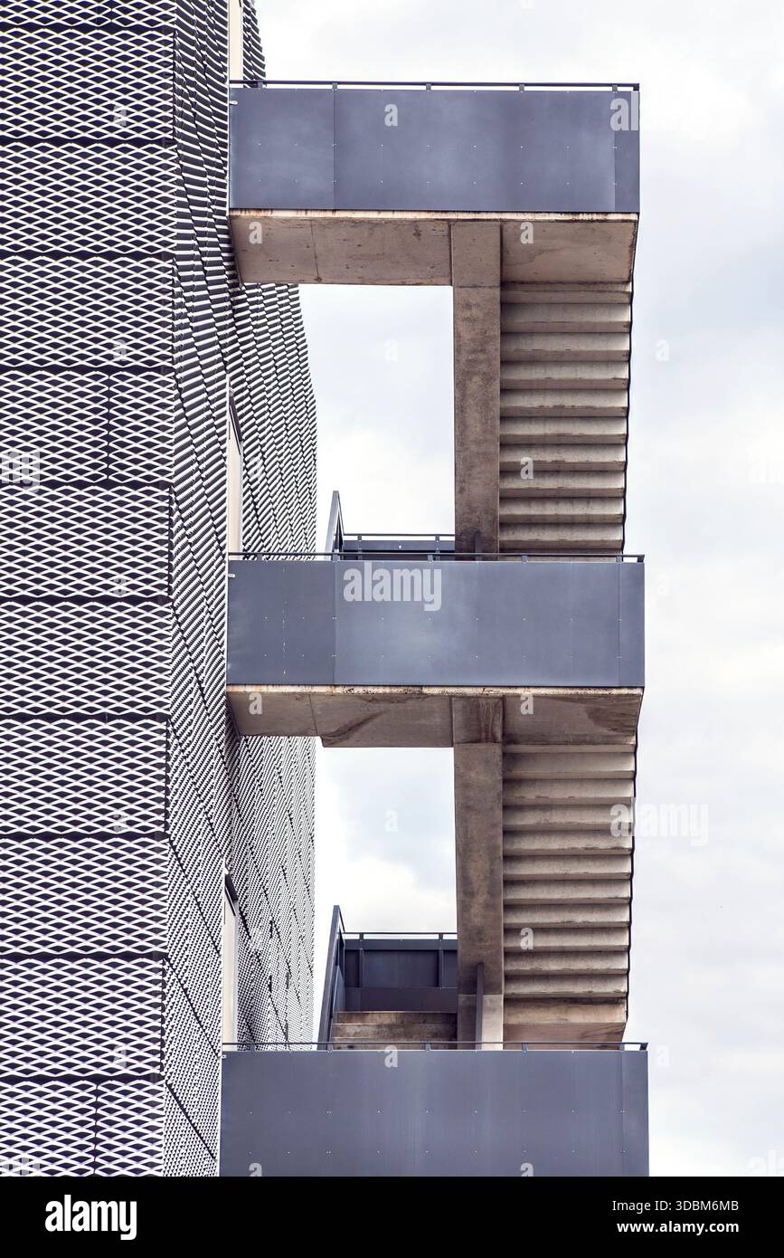 Modern facade cladding with staircase Stock Photo - Alamy