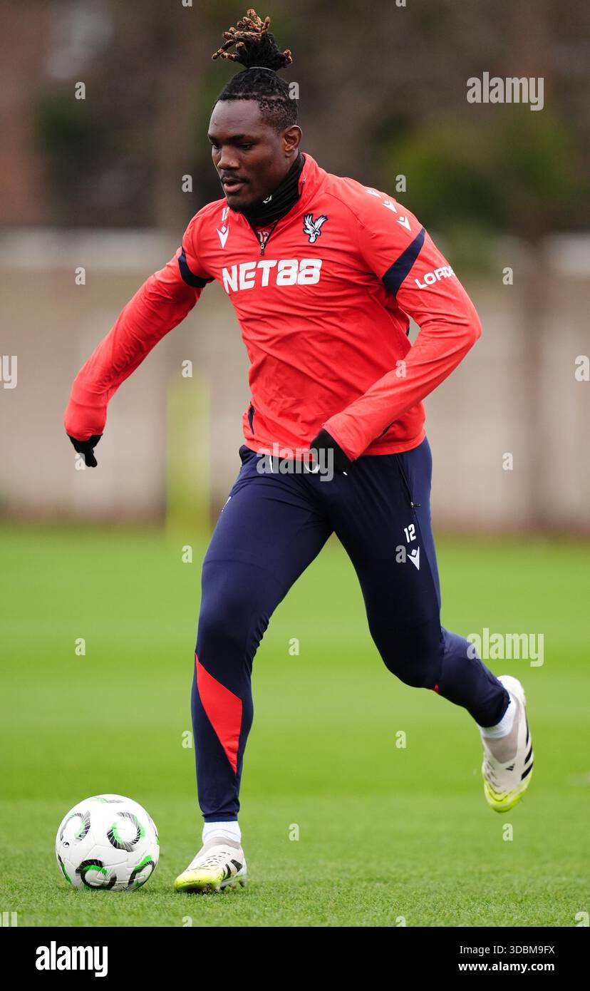 Crystal Palace's Chrisantus Uche during a training session at the ...