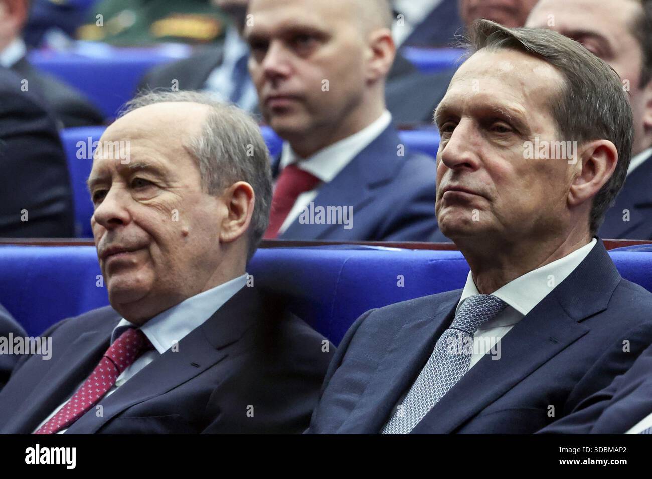 Federal Security Service (FSB) director Alexander Bortnikov, left, and Foreign Intelligence ...