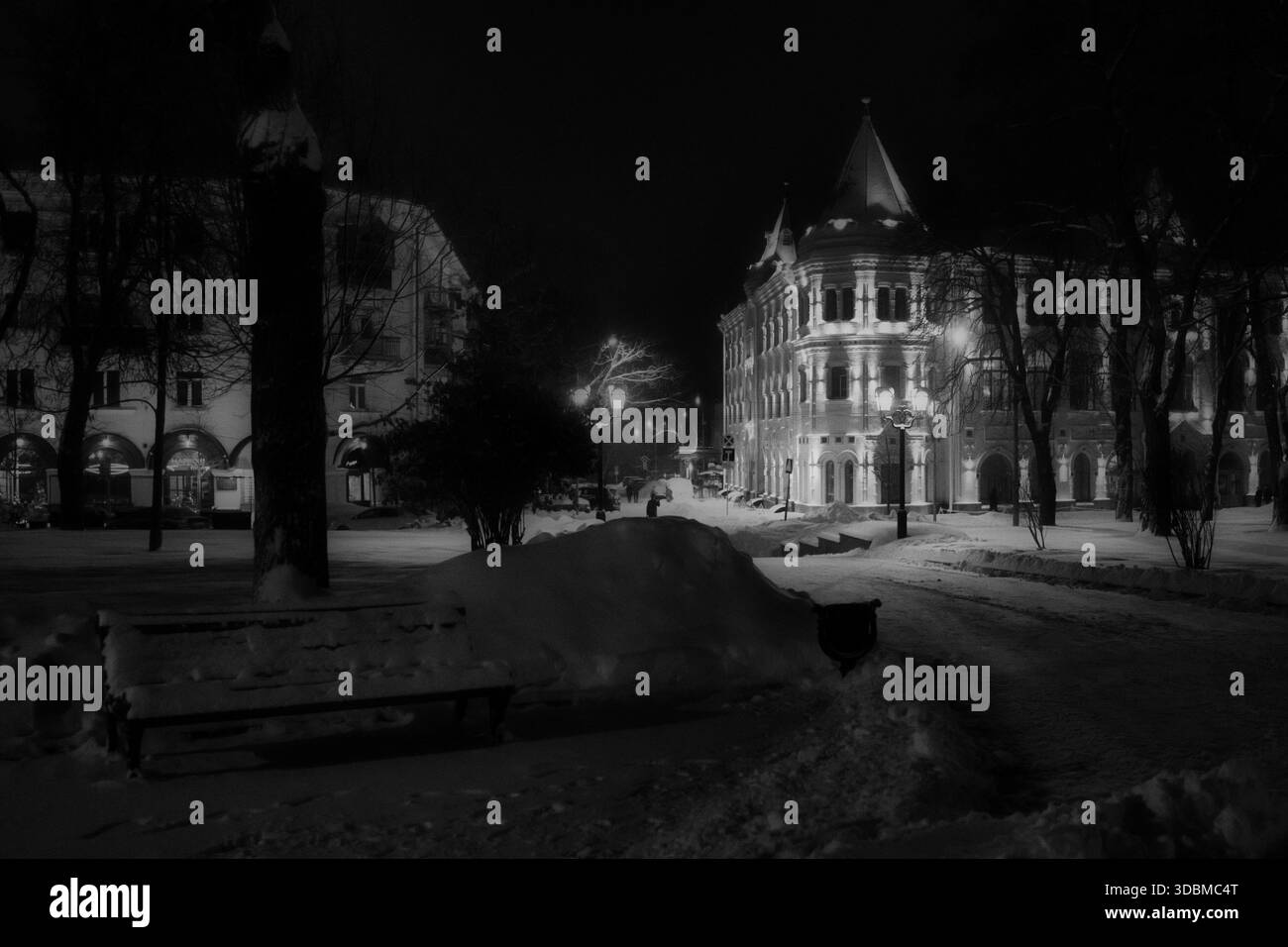 Christmas background lamp decorations Black and White Stock Photos ...