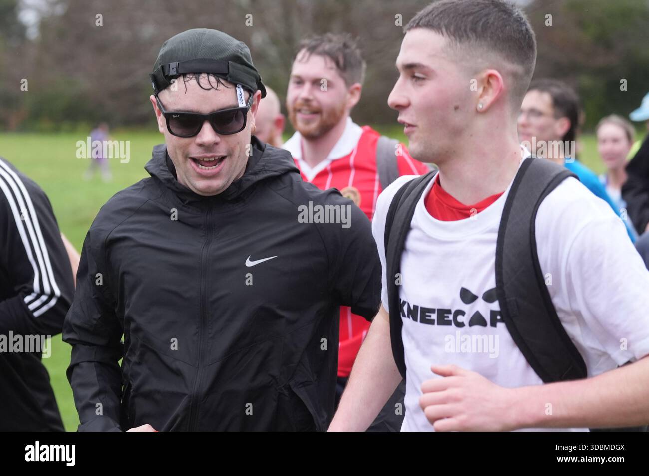 Kneecap members Naoise O Caireallain (Moglai Bap, left) with fans in ...