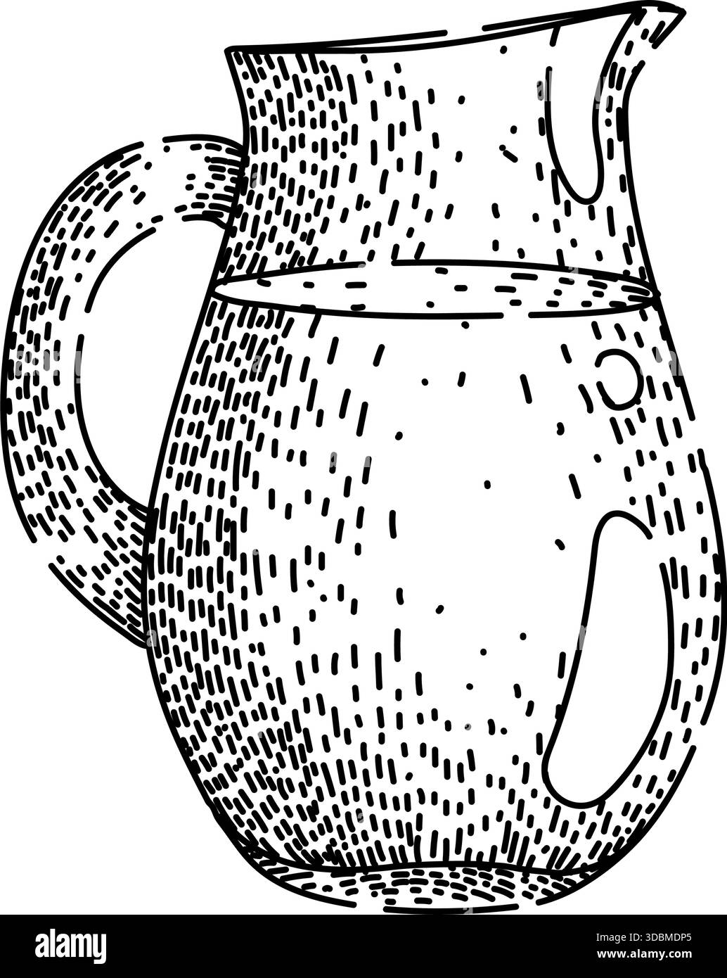 Hand drawing traditional jug pouring refreshing beverage Stock Vector ...