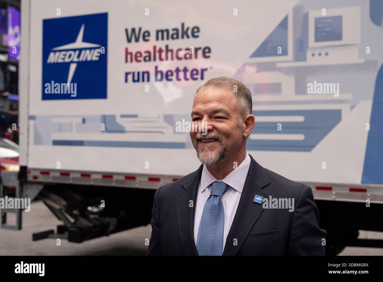 Jim Boyle, CEO of Medline Industries, poses for a picture outside the ...