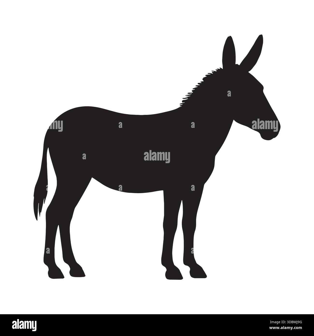 Donkey Silhouette – Farm Animal Black Minimal Icon Vector Stock Vector ...