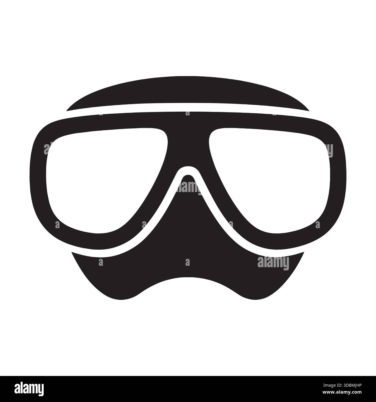 Diving Mask Silhouette Vector Scuba Snorkeling Underwater Icon Stock ...