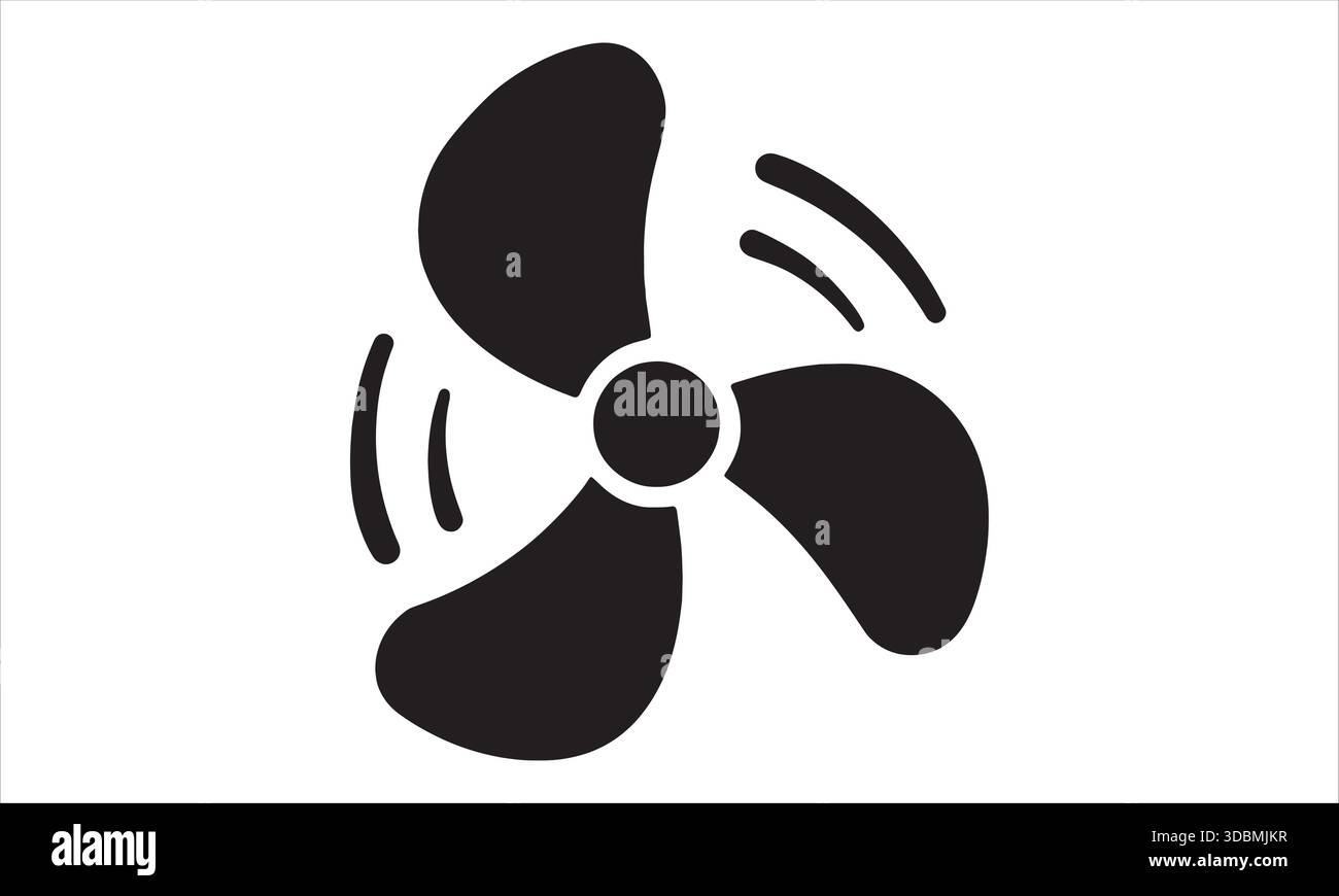 Fan Icon Silhouette Rotating Propeller Symbol for Airflow and Cooling ...