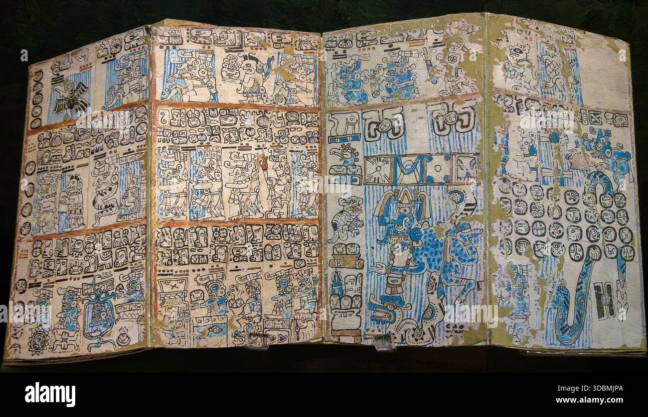 Maya Codex in the Museum of Anthropology, Mexico City, Mexico Stock ...